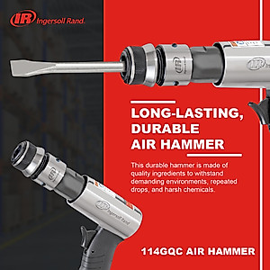 Ingersoll Rand 114GQC Quick Change Air Hammer 3-Piece Chisel Set, 3500 BPM, 2-5/8" Stroke, .401 Shank