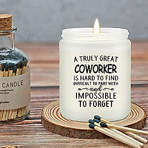 Maybeone Going Away Gift for Coworker - A Truly Great Coworker is Hard to Find - Lavender Scented Candle Gift - Goodbye, Leaving, Appreciation, Retirement, Farewell Gifts for Women Coworkers