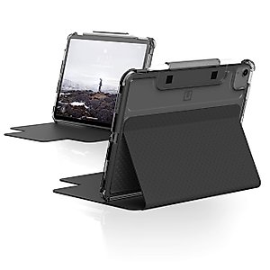 [U] by UAG iPad Air 10.9-inch (4th Gen, 2020)/iPad Pro 11-inch (2nd Gen, 2020) Case Lucent Translucent Lightweight Ultra-Slim Full Body Auto Sleep/Wake Folio Cover, Black/Ice