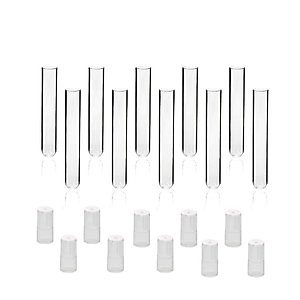 ULAB Scientific Glass Test Tubes with Autoclavable Caps, Vol.10ml, 16x100mm, Medium Borosilicate Glass Material, Pack of 20, UTT1009