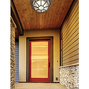 Trans Globe Imports 40582 RT Traditional One Light Flushmount Lantern from Benkert Collection in Bronze / Dark Finish, 11.00 inches