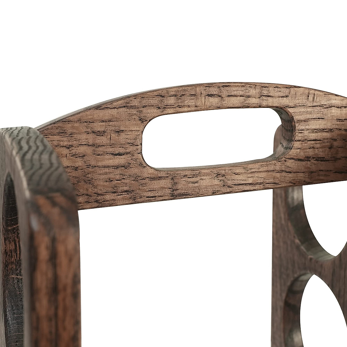 CONSDAN Wine Rack, Wine Racks Countertop, USA Grown Oak Wine Bottle Holder, Freestanding Countertop Wine Holder Stand, Portable 6 Bottles Wine Display Rack (Chocolate Color)