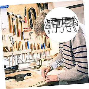 CHILDWEET Tool Storage Box Drill Holder Wall Mount Peg Board Organizer Accessories Power Tool Organization Wire Management Rack Garage Tool Wall Organizer Workshop Pegboard Tools Iron Black