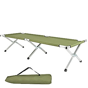 Kcelarec Outdoor Camping Cot, Folding Lightweight Bed Portable Camping Cot with Carry Bag for Adults Hiking Hunting Traveling