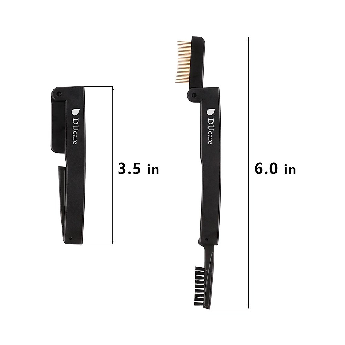 DUcare Eyelash Comb Separator Eyelashes Eyebrow Mascara Brush Applicator Eyelash Definer With Comb Cover Cosmetic Brushes Tool (Black)