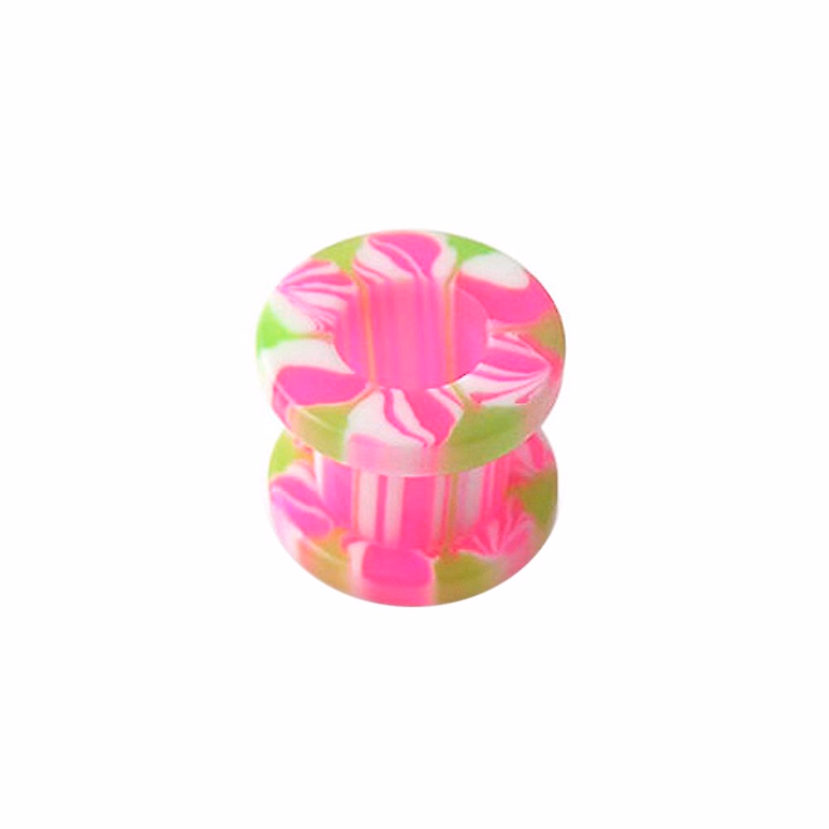 6MM Colorful Pink Marble UV Ear Flesh Tunnel - Sold by Piece