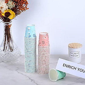 Lamosi 300 Pack 3 oz Rose Paper Cups for Bathroom, Bathroom Cups 3 oz Paper, Mouthwash Cups, Small Drinking Cup(Fruits), Mini Paper Cups for Parties, Picnics, Barbecues, Travel and Events