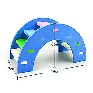 Hamster Toy Rainbow Bridge Seesaw - Small Pet Animals Wood Bridge Climb Playground Gift for Dwarf Syrian Hamsters Mice Rat (White)