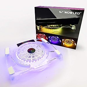 WFPOWER Cooling Fan for PS4, USB RGB LED Backlight, Multi-Color LED Light Cooler Stand, Gaming Mood Lights Pad, Compatible with Xbox, PS4 Pro, PS4 Slim, Consoles, Notebook, Laptop