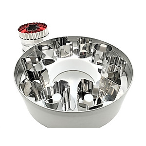 JOKUMO 11 Piece Round Linzer Cookie Cutter Set – High Grade 430 Stainless Steel - with Storage Tin