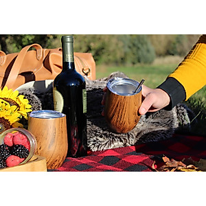 Intuition Trading Company Stainless Steel Stemless Insulated Wine Tumbler with Lid Set, 12oz, Set of 2, Double-Wall Vacuum-Insulated for Wine, Coffee, Cocktails