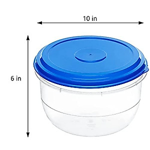 DecorRack Food Storage Container, 5.5 Quarts, BPA Free- Plastic, Food Grade Safe, Heavy Duty Dry Storage Containers, Round Large Food Container Bowl with Airtight Lid (1 Pack)