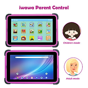 8 inch Kids Tablet Android Tablets for Kids,AX WiFi 6,1280x800 IPS HD Display,2GB RAM 32GB ROM TF 256GB Toddlers Tablet with Parental Control,5+8MP Camera,WiFi,with Kids-Tablet Case and Stand (Pink)