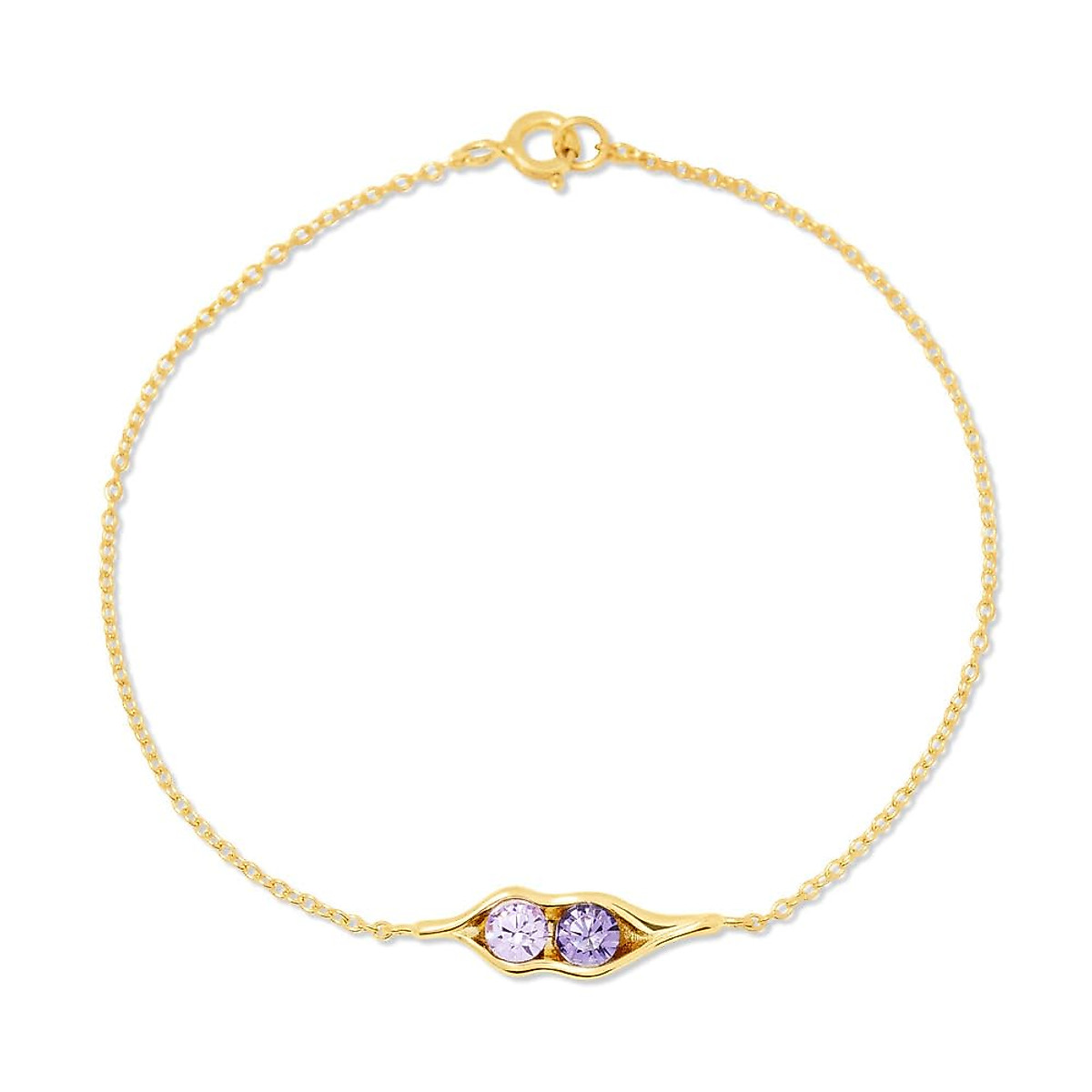 EVE'S ADDICTION Gold Peas in a Pod Bracelet - Custom Two Stone Pea in a Pod Bracelet - Maternity Bracelet - Gift for New Mom - Push Present - Gifts for Mom