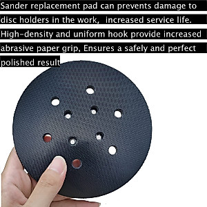 6 Inch Dia 6 Hole Hook and Loop Sander Pad - Replacement Backing Pad Sanding pad for Ridgid R2611 Random Orbit Sander