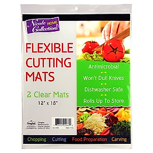Flexible Plastic Cutting Board Mats set, Clear Kitchen Cutting Board Set of 2 Clear Mats
