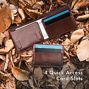 Ekster Magnetic Leather Wallet for Men | LWG-Certified Men's Wallet | Minimalist Wallets | Slim & Modern Bifold Wallet for Quick Card Access (Brown)