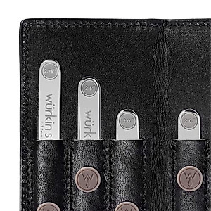 Würkin Stiffs Assorted Power Stays Magnet Collar Stay Travel Set | Black Leather Wallet Case | Gift for Men | Seen on Shark Tank
