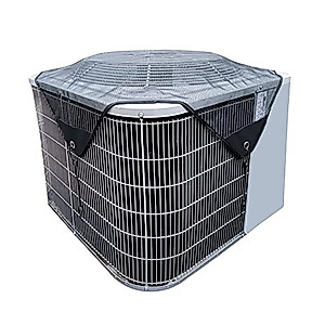 Air Conditioner Covers for Outside Units Central Ac Cover Leaf Guard Heavy Duty Mesh AC Defender for Outdoor Square Units, All Season Black (24 x 24 inch )