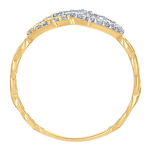 10k Two tone Gold Womens CZ Cubic Zirconia Simulated Diamond Double Love Hearts Ring Measures 9.6mm Long Jewelry for Women