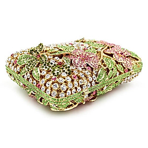 ZLXDP Women Colorful Crystal Hollow Out Clutch Bags Wallet Wedding Evening Bag