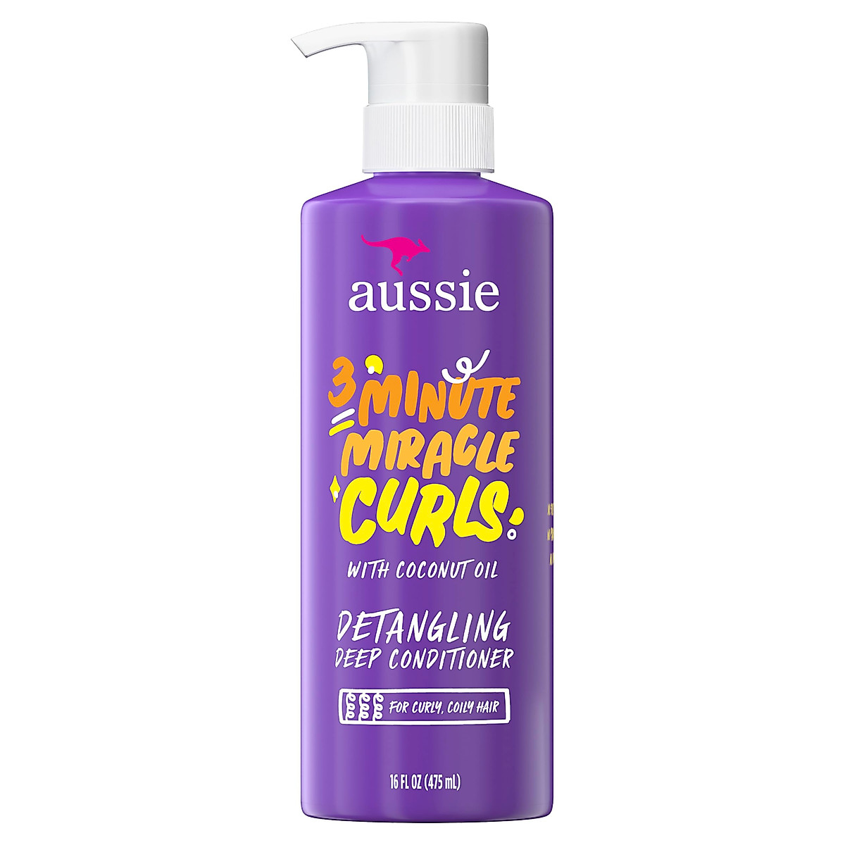 Aussie 3 Minute Miracle Curls Conditioner Pump, Citrus, 16 Fl Oz