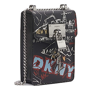 DKNY Women's Multipurpose Fashion Backpack, Black Iconic Graffiti Tilly, One Size