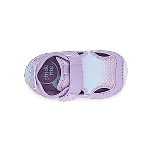 Stride Rite Baby Girls Soft Motion Splash Water Shoe, Purple Mermaid, 3 Infant