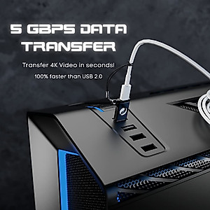 Futurizta Tech USB 3.1 Gen 1 Premium Type-C Female to USB-A Male Adapter, Support 5Gbps Data Transfer, QC3.0 Fast Charging, Military Grade Aluminium Alloy with Ergonomic Lanyard/Rope for Type-C Cable