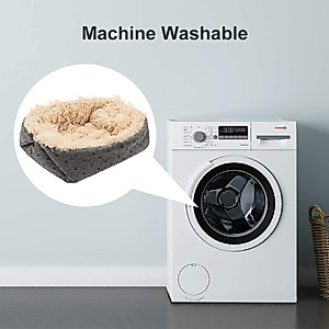 PUPTECK Furry Self Warming Cat Bed Mat - Foldable Convertible Thermal Cat Sleeping Bag Pad, Comfy Pet Heated Nest Mat Anti-Slip for Cat & Puppy