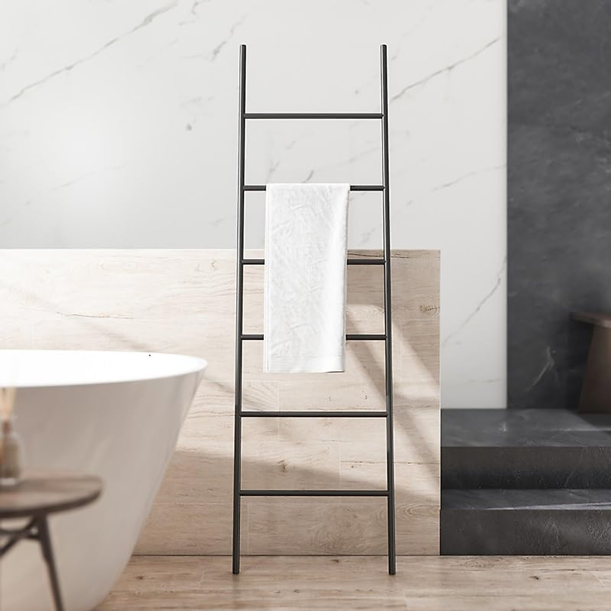 Standing Towel Racks 6 Tier Blanket Holder Blanket Ladder Rack Wall Mounted Metal Standing Towel Drying Storage Rack for Bathroom Floor (Size : Gold)