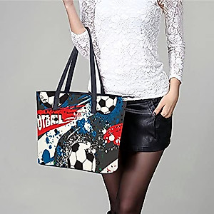 Womens Handbag Football Sport Leather Tote Bag Top Handle Satchel Bags For Lady