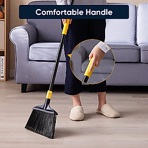 Yocada Heavy-Duty Broom Outdoor Indoor Commercial 3 PCS Perfect for Courtyard Garage Lobby Mall Market Floor Home Kitchen Room Office Pet Hair Rubbish 54Inch