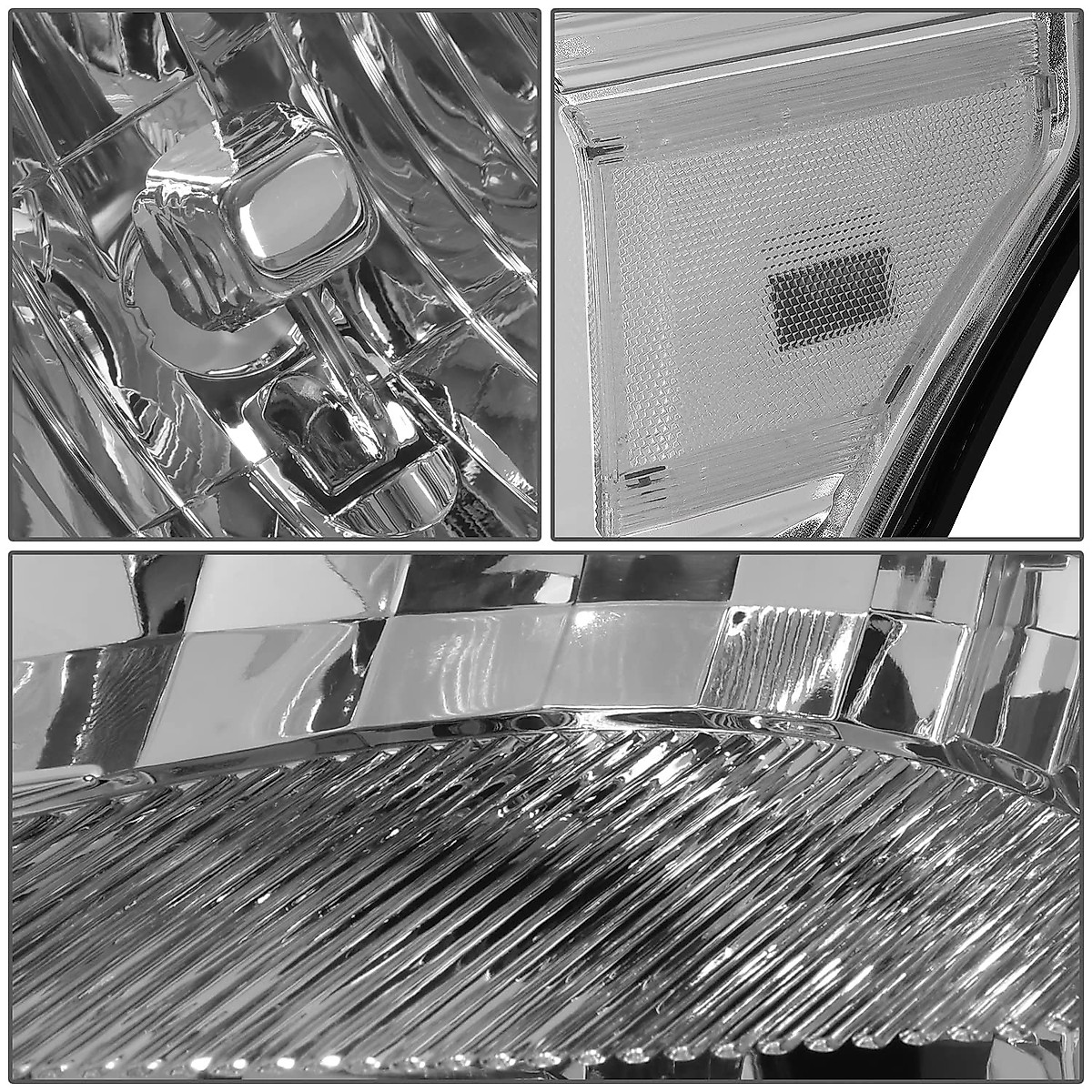 DNA MOTORING HL-OH-FSU13-CH-CL1 Chrome Housing Headlights Replacement Compatible with 11-16 F-250 / F-350 / F-450 / F-550 Super Duty