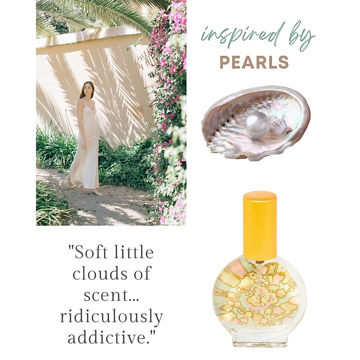 Pearl Organic Mini Perfume Spray by Sage- 1/2 oz, Vegan & Cruelty-Free, Subtle Scent, Vanilla, Sandalwood, Musk