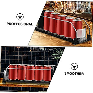 Refrigerator Beverage Shelf Drink Dispenser Fridge Organizer 2pcs Drink Pusher Air Curtain Cabinet Black Abs Freezer Vending Machine Beverage Dispenser Fridge Drink Pusher