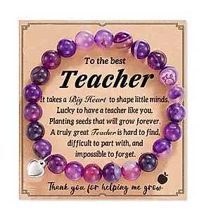 HGDEER Teacher Valentine Gift, Teacher Gifts for Women, Teacher Valentine Gifts, Birthday Appreciation Retirement End of Year Gift for Teacher-Purple