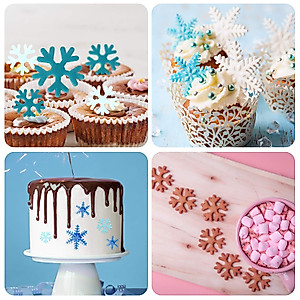 12 Pieces Snowflake Plunger Cutters Christmas Winter Snowflake Mold Cookie Fondant Christmas Snowflake Frozen Plunger Cutter Cake Decoration Embossing Tool