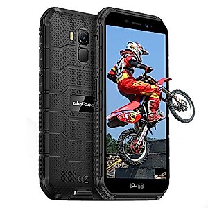 Ulefone 4G Rugged Phones, Armor X7 Pro Android 12 Dual SIM, Rugged Smartphone Unlocked, IP68/69K Waterproof Smartphone, 13MP + 5MP Camera, 4GB + 32GB, NFC, OTG, Face Unlock, Finger Reader - Black
