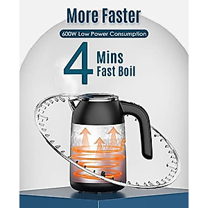 Nicewell Electric Kettle with Temperature Control, 4 Minutes Fast Water Boiler, Small Travel Kettle, with Touchable LCD Display & Auto Shut-off, for Travel, Office, Home, (450ML and 600W, Blue)