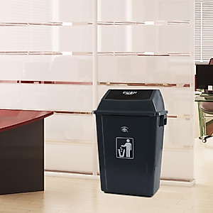 Readsky 13 Gallon Plastic Kitchen Trash Can with Swing Lid, Gray, 4 Packs