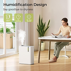 HEPA Air Purifiers for Home Large Room Up to 1732Ft², Air Purifiers for Bedroom with Humidifier, Smart WiFi, Air Quality Monitor, Quite Sleep Mode, Pet Air Purifier for Odor, Dust, Smoke, KJ01-White