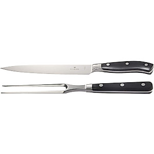 Victorinox Grand Maitre Carving Set - Knife Set for Kitchen Accessories - Includes Cooking Knife & Carving Fork - Premium Kitchen Utensils - 2-Piece Set