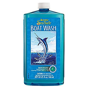 STAR BRITE Sea Safe Boat Wash - Super Concentrated - Instantly Remove Dirt, Grime, Salt Deposits & More Without Removing Wax or Polish 32 Oz (089732PW)