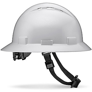 Acerpal Updated Vented Full Brim Hard Hat, Light Grey Carbon Fiber Gloss, Padded, OSHA Construction Safety Approved Hardhats, Hard Hats for Men, Cascos De Construccion Helmet.