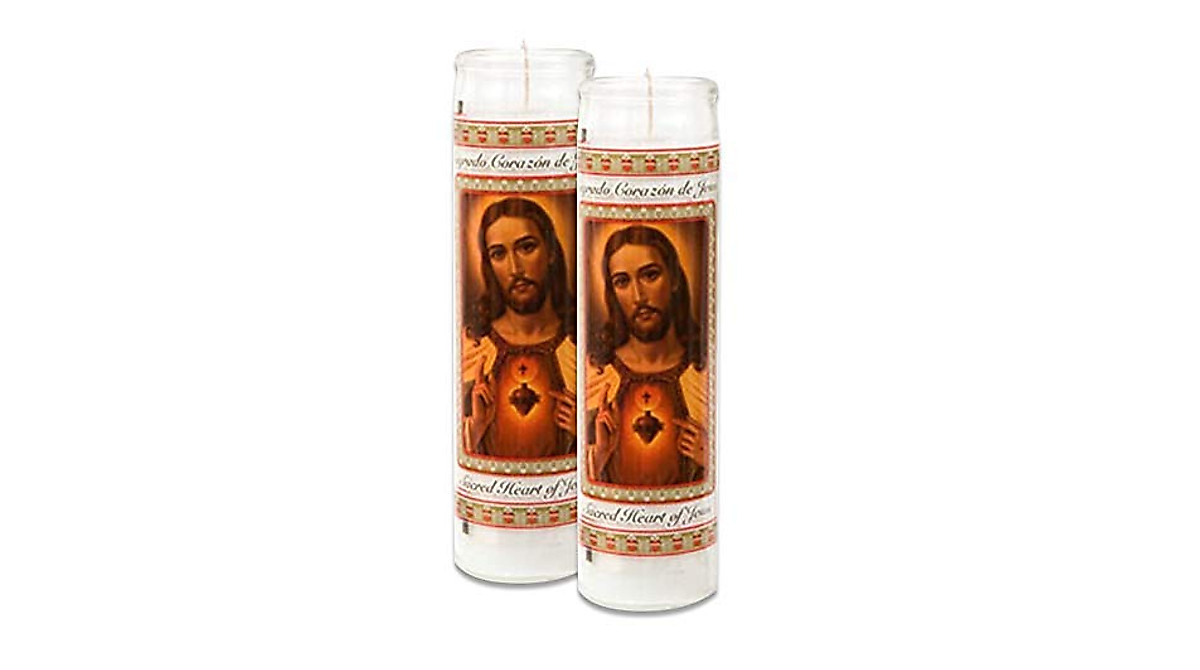 Sacred Heart of Jesus Prayer Candle Set - Spiritual Gift by Ilumex
