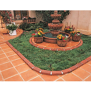 Argee RG825 Lets Edge It Decorative Plastic Brick Edging, no lights, 25 feet, Terra Cotta