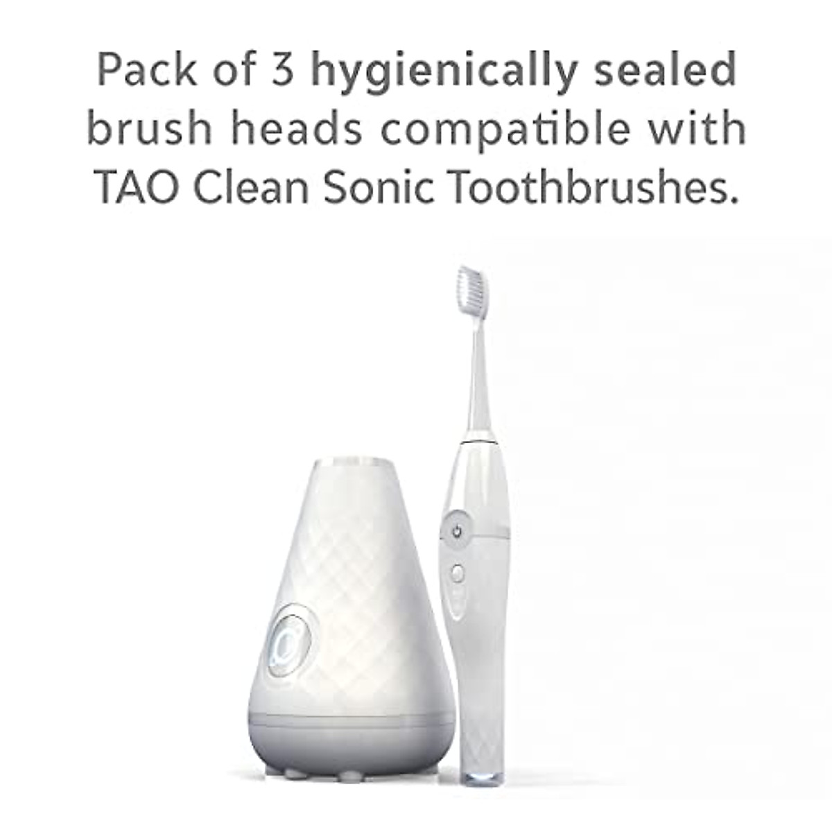 TAO Clean Sonic Electric Toothbrush Replacement Heads (3-Pack) – Replacement Heads for the TAO Clean Electric Toothbrush and Docking Station, White