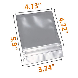 4x6" Candy Bags, 100 PCS Stand Up Aluminum Foil Bags, Smell Proof Bags, Reclosable Airtight Foil Bags, Reusable Food Pouches Bags with Zip Lock,Sealable Treat Bags for Snacks Beans Coffee Dry Fruits