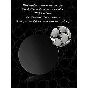 FEDAI IEMs Case,Mini Portable Earphone Case, Waterproof Aluminum Alloy Housing Headphone Case for Travel, Protective, Water Resistant, Crash Proof,Lightweight Universal Carrying Bag（Black，No Logo）